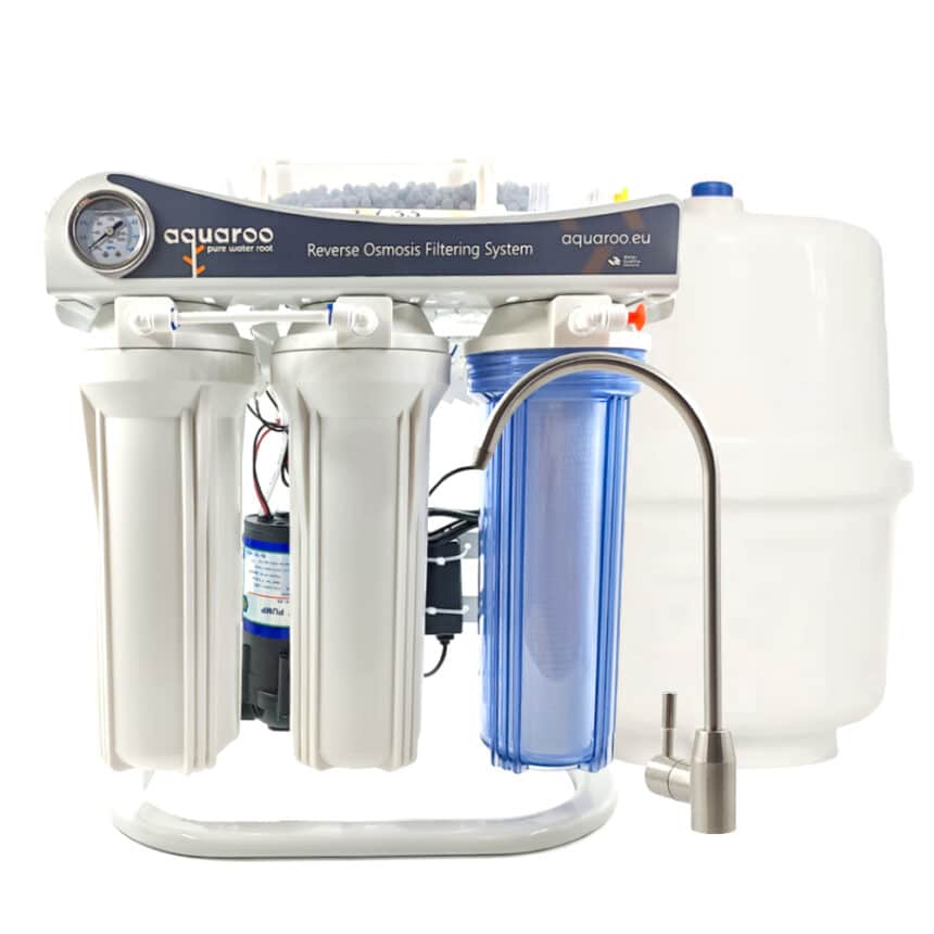 Filtru apă osmoză inversă cu pompă – 6 trepte, alcalinizare pH+, 75 GPD ...