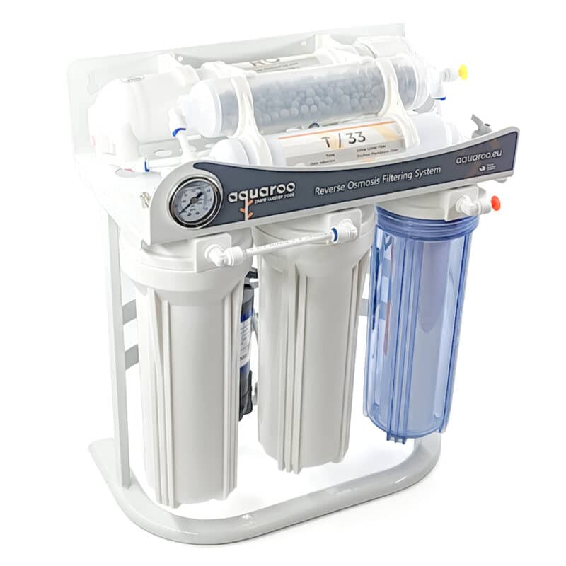 Filtru apă osmoză inversă cu pompă – 6 trepte, alcalinizare pH+, 75 GPD ...